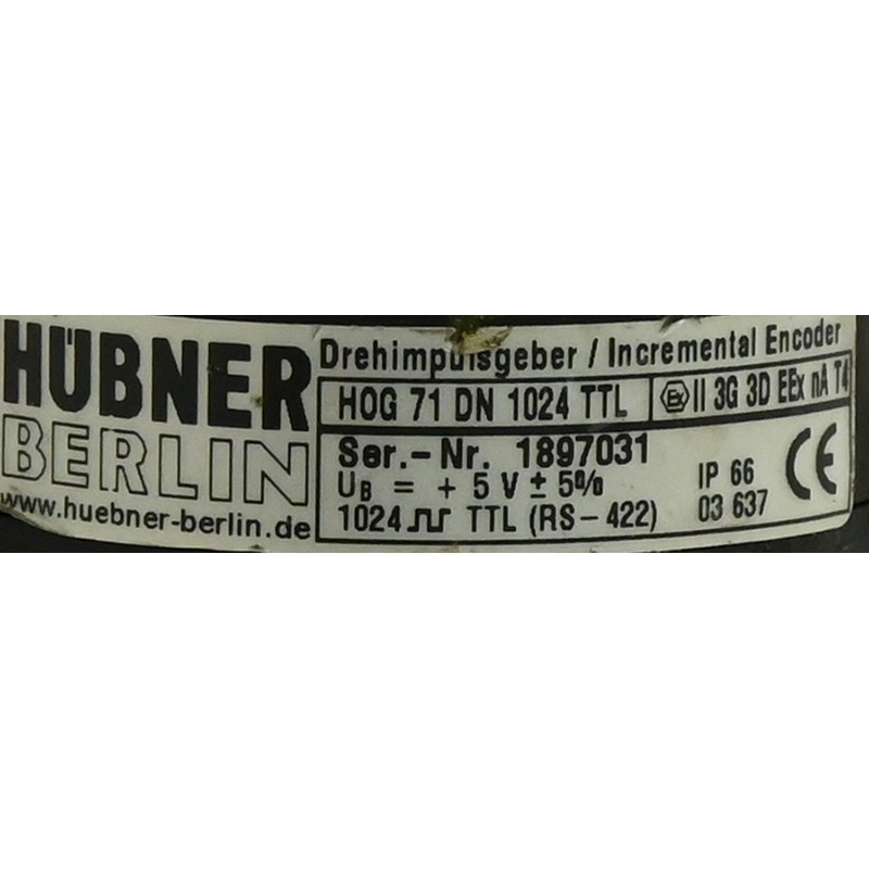 Hübner H0G 71 DN 1024 TTL Incremental Encoder