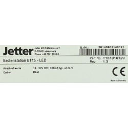Jetter BT15-LED T151010120 Operator Panel
