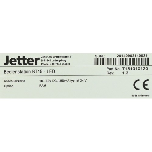 Jetter BT15-LED T151010120 Operator Panel