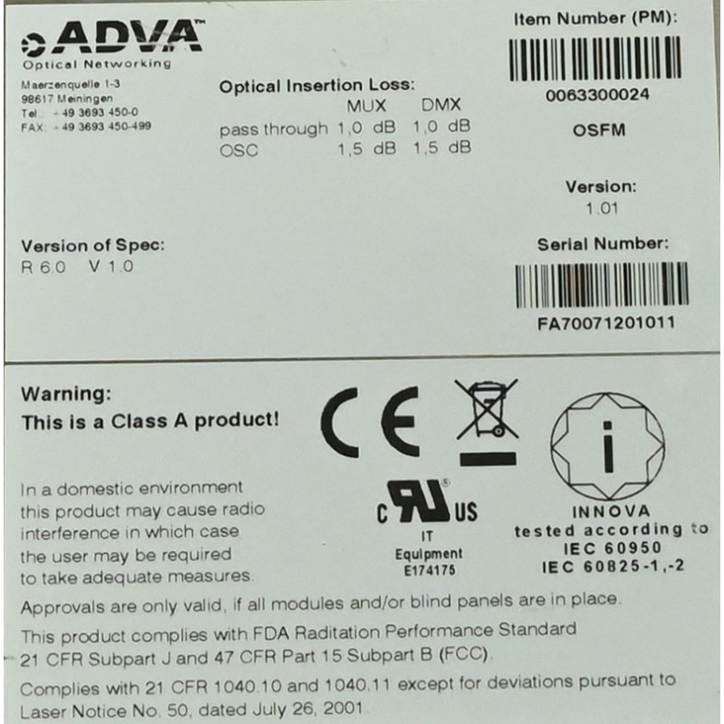 Adva 0063300024 Optical Module