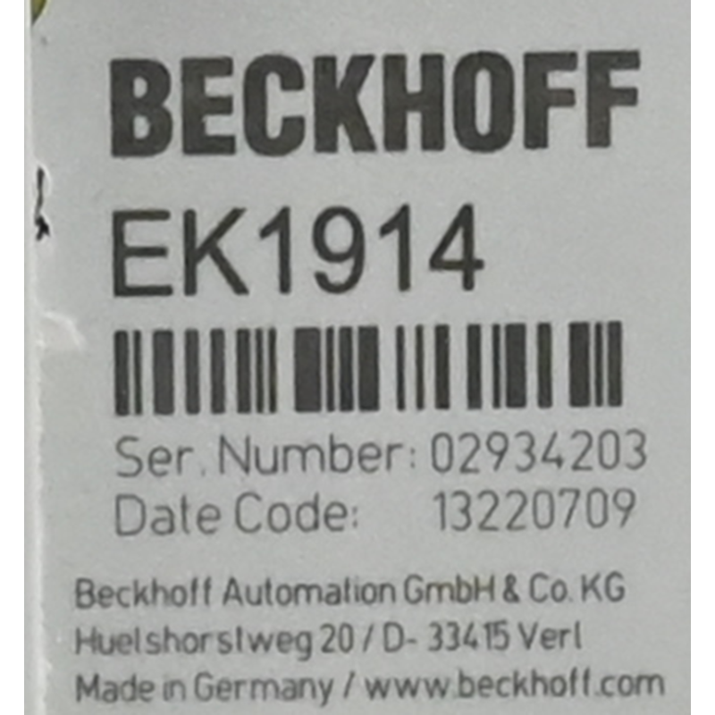 Beckhoff EK1914 EtherCAT Coupler