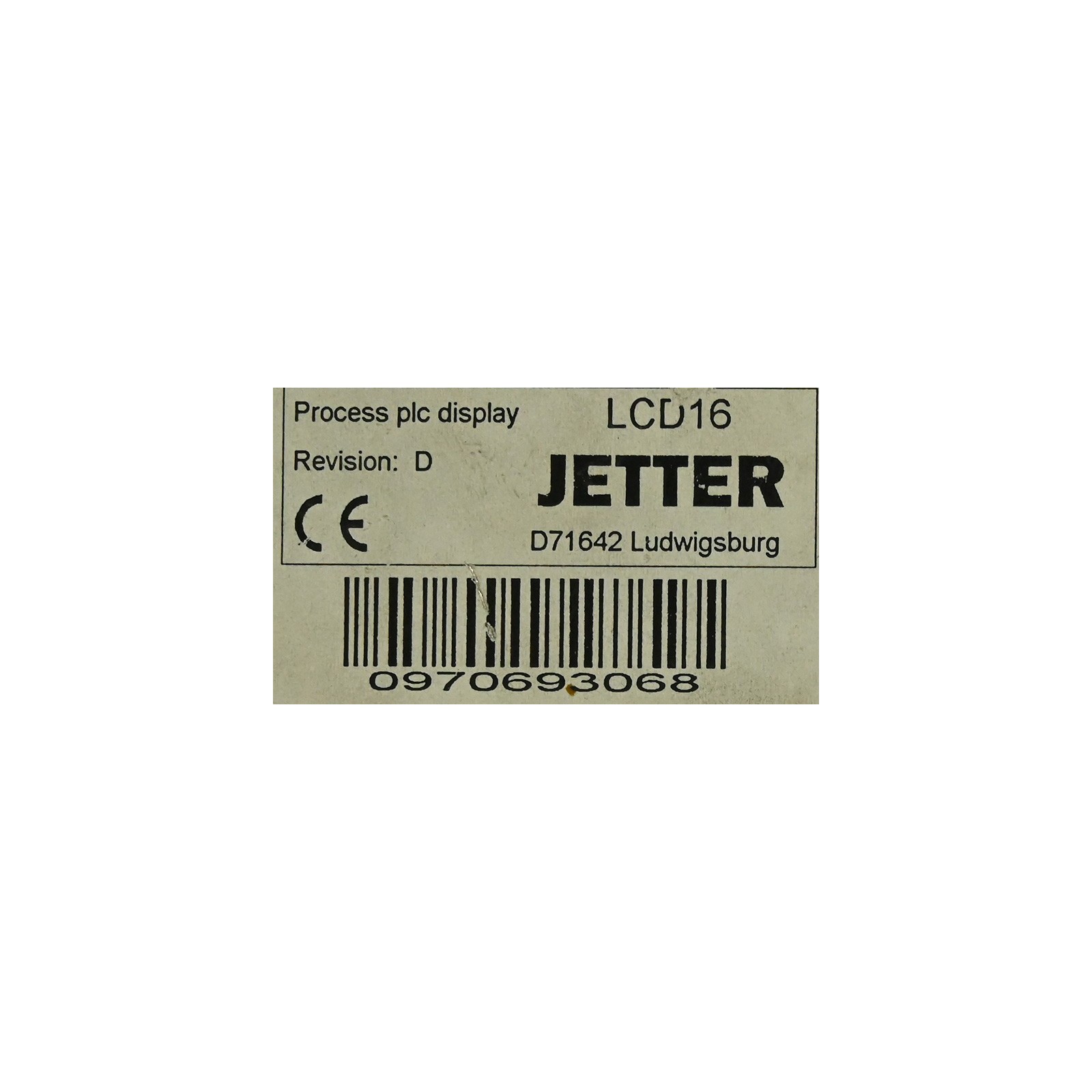 Jetter LCD16 Process PLC Display