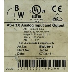 Bihl+Wiedmann BWU1917 AS-i 3.0 Analog I/O Module