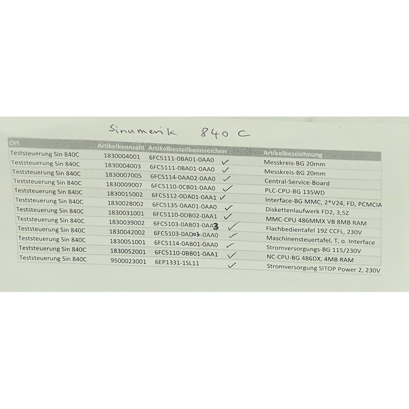 Siemens Sinumerik 840C Test Stand
