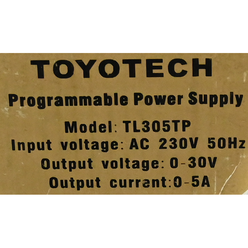Toyotech TL305TP 30V 0-5A Programmable Power Supply