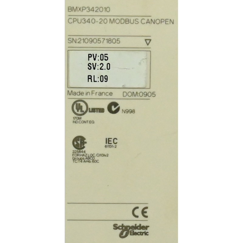 Schneider BMXP342010 CPU340-20 MODBUS CANOPEN