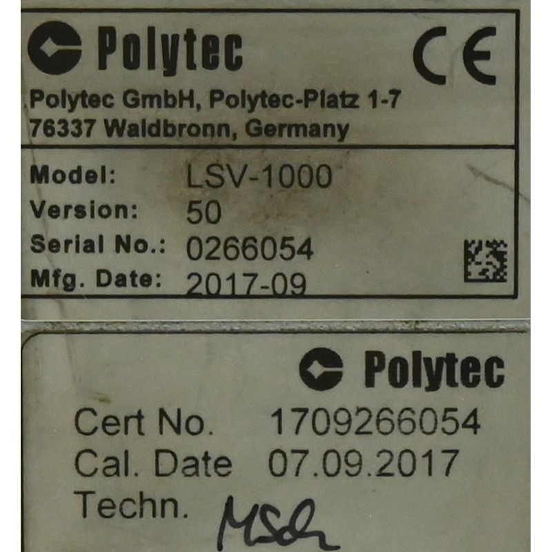 Polytec LSV-1000 Version 50 Laser