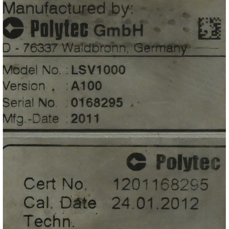 Polytec LSV-1000 Version A100 Laser