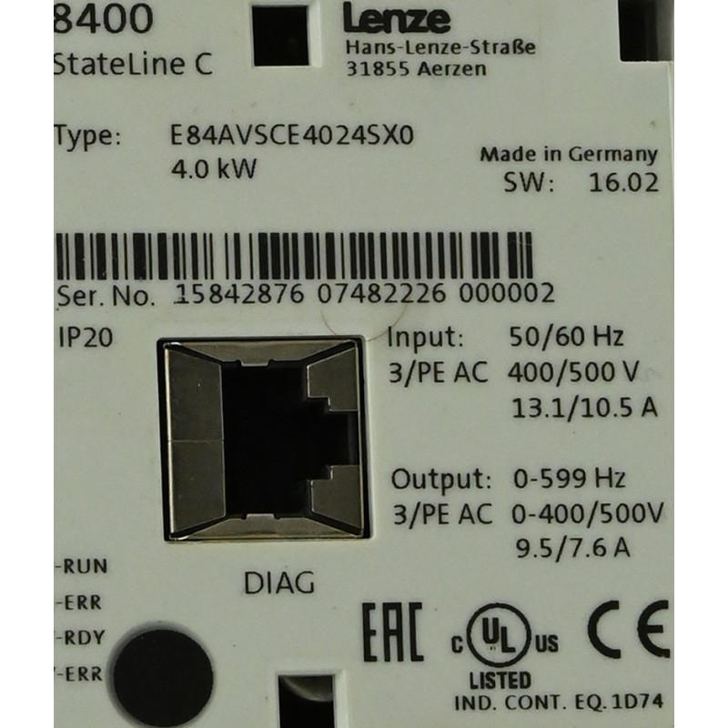 Lenze E84AVSCE4024SX0 StateLine C 8400 4.0kW