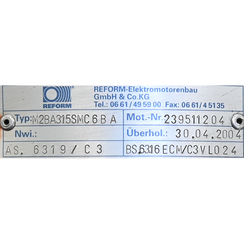 ABB 3GBA313230-ADAA0003 M2BA 315SMC 6 B3 110kW 3-Phase Squirrel Cage Motor