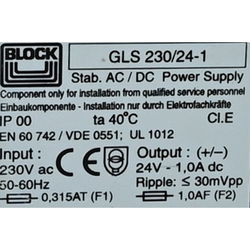 Block GLS 230/24-1 AC/DC Power Supply
