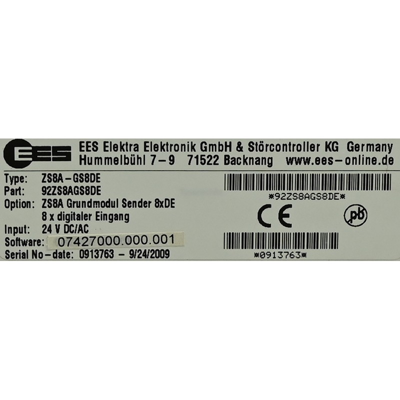 EES ZS8A-GS8DE Neu