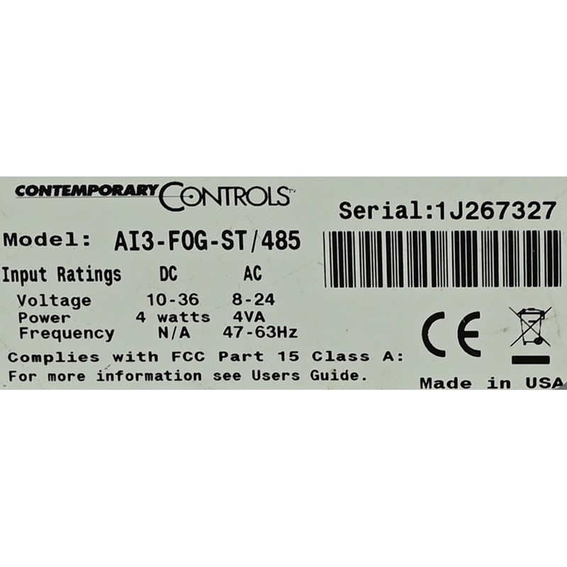 Contemporary Controls AI3-F0G-ST/485 ARCNET AI Series