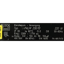 Block PALM 230/10 DC Power Supply