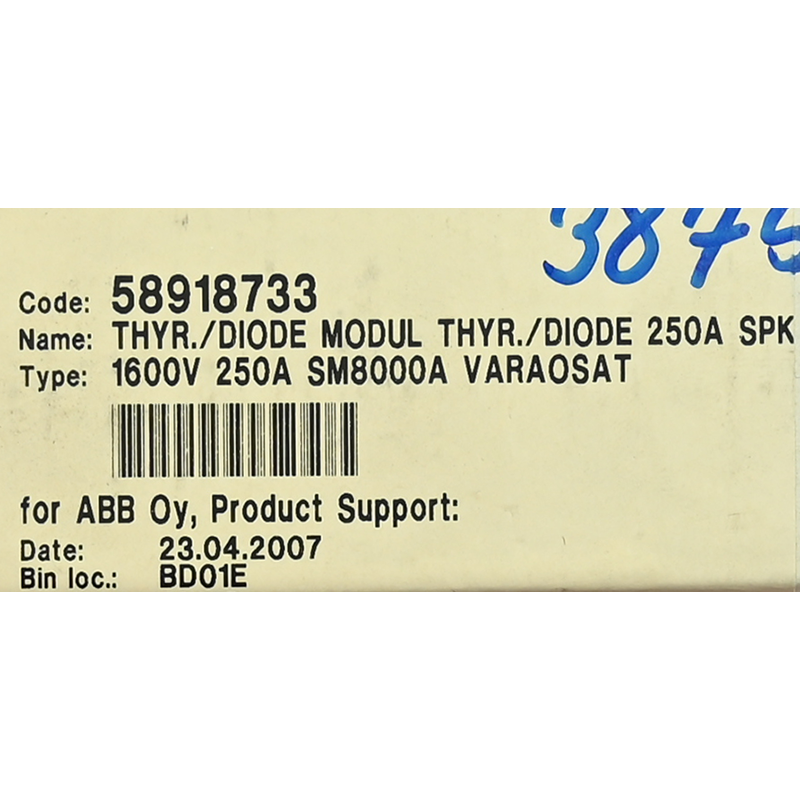 ABB 58918733 THYR./DIODE MODUL THYR./DIODE 250A SPK New sealed