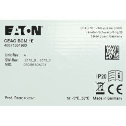 Eaton 40071361980 CEAG BCM.1E Central Battery System New