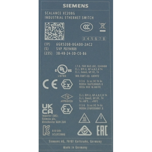 Siemens 6GK5208-0GA00-2AC2 Scalance 6GK5 208-0GA00-2AC2 XC200G Ethernet ...
