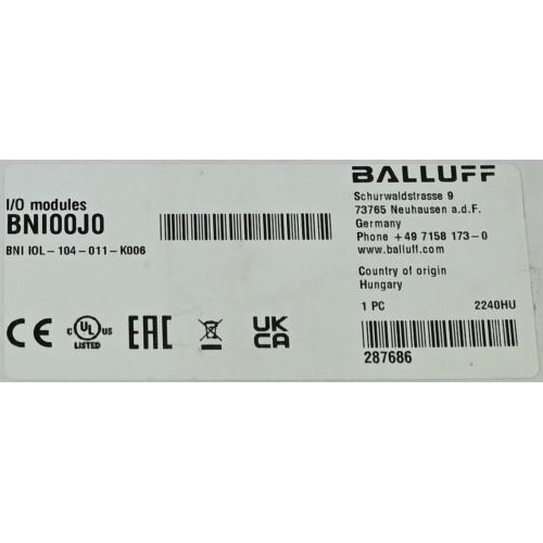 Balluff BNI00J0 I0L-104-011-K006 IO Link Sensor Neu