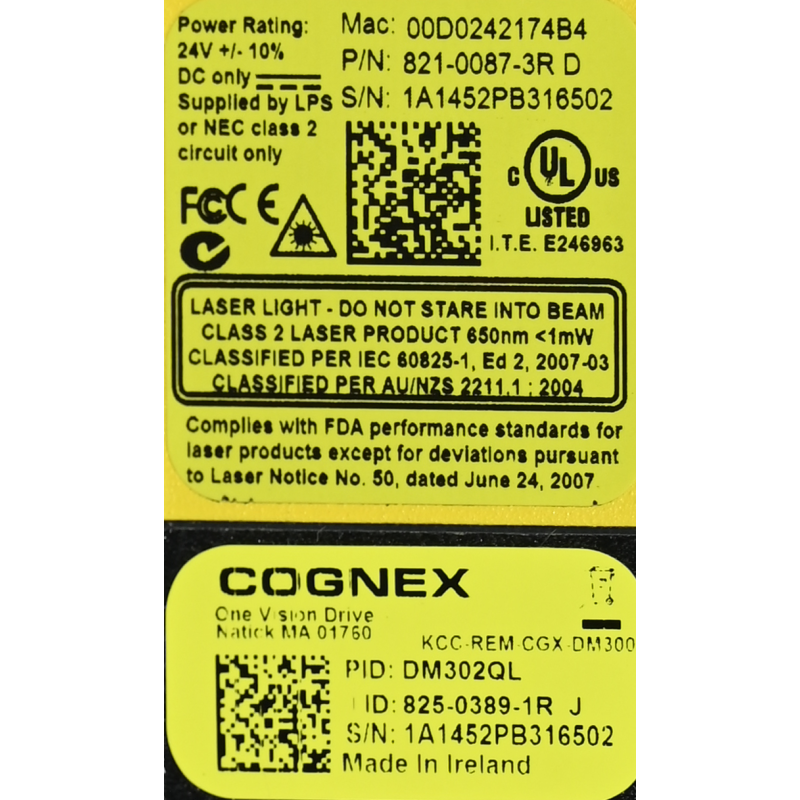 Cognex DMR-302QL-00 Reader KCC-REM-CGX-DM300 Laser Scanner 821-0087-3R ...