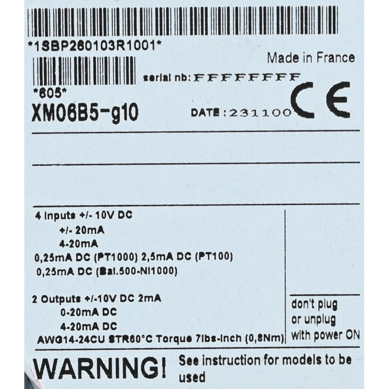 ABB 1SBP260103R1001 XM06B5-g10 Extension Module