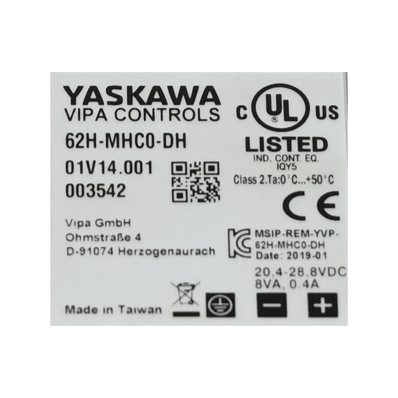 Yaskawa 62H-MHC0-DH VIPA Controls Touch Panel