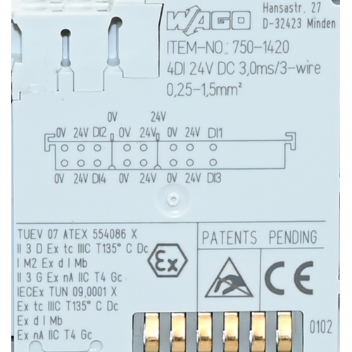 Wago 750-1420 4 Channel Digital Input Module